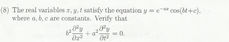 Solved (8) ﻿The real variables x,y,t ﻿satisfy the equation | Chegg.com