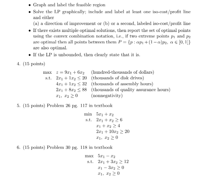 Solved • Graph and label the feasible region • Solve the LP | Chegg.com