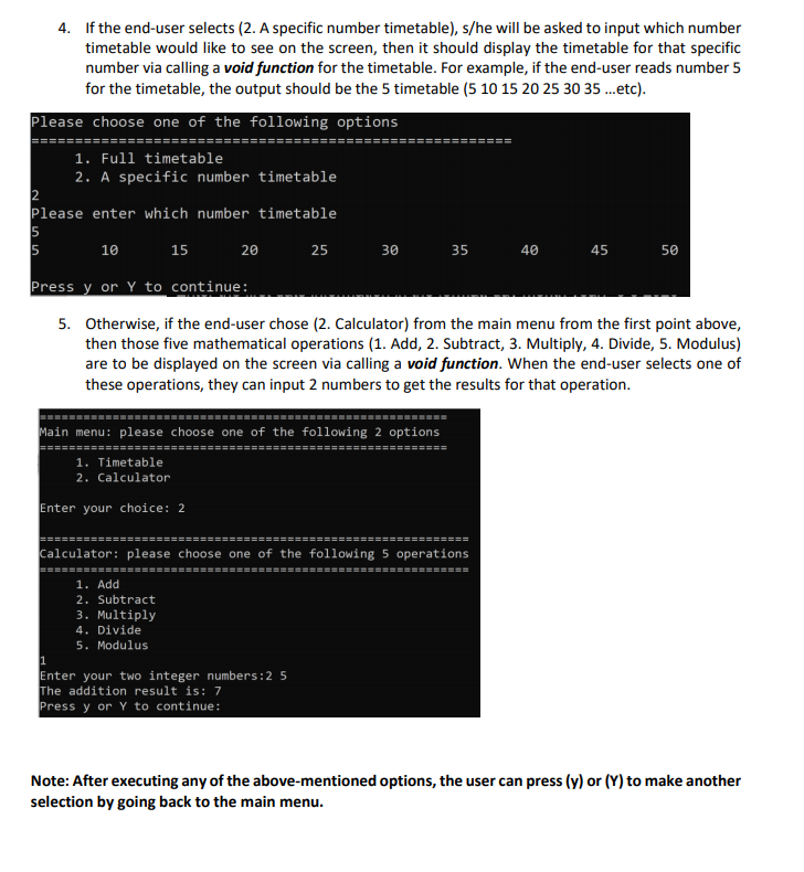 Solved Exercise#1: Various math operations using void | Chegg.com