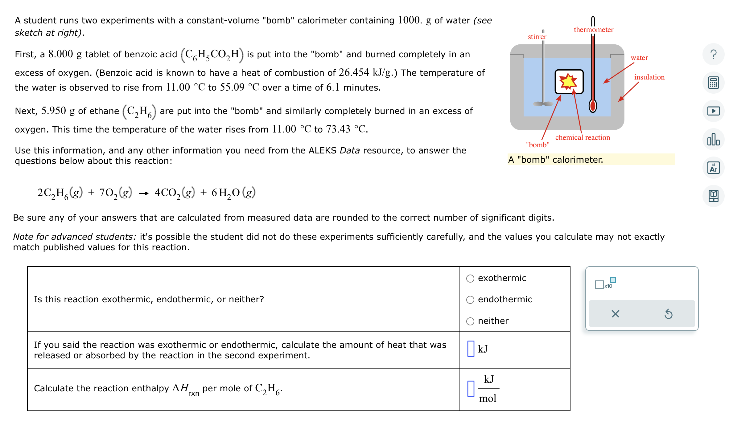 A student runs two experiments with a constant-volume | Chegg.com