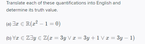 Solved Translate each of these quantifications into English | Chegg.com