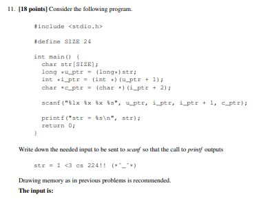 Solved [18 points] Consider the following program. Write | Chegg.com