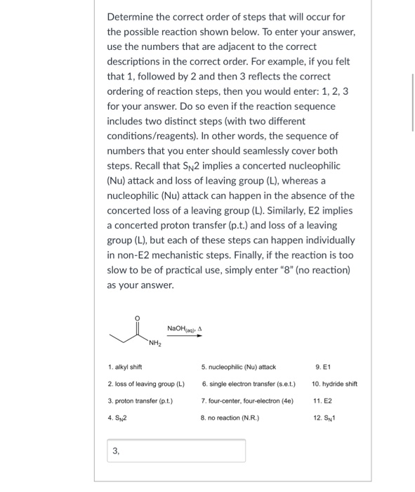 Solved Determine the correct order of steps that will occur | Chegg.com