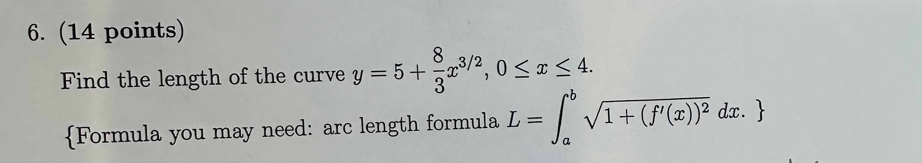 Solved (14 points) Find the length of the curve | Chegg.com