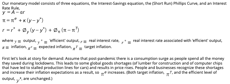 Solved Our monetary model consists of three equations, the | Chegg.com