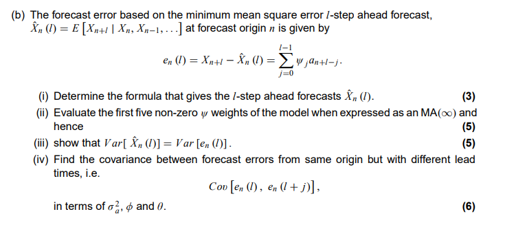 B The Forecast Error Based On The Minimum Mean