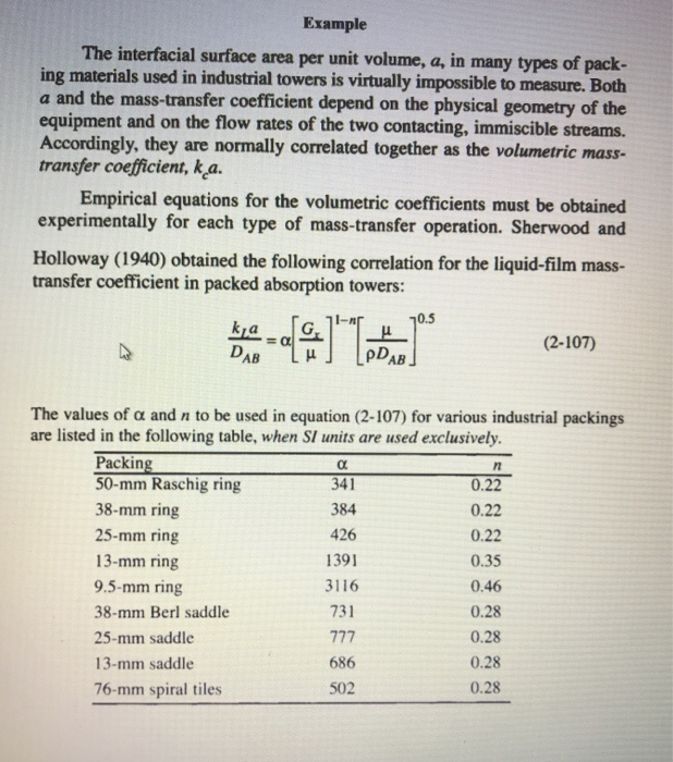 Solved Example The interfacial surface area per unit volume, | Chegg.com