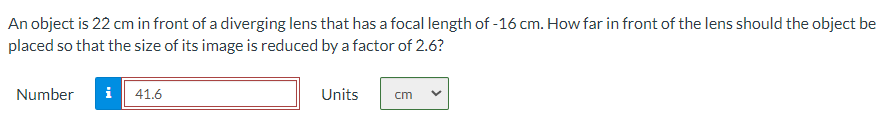 Solved An object is 22cm ﻿in front of a diverging lens that | Chegg.com