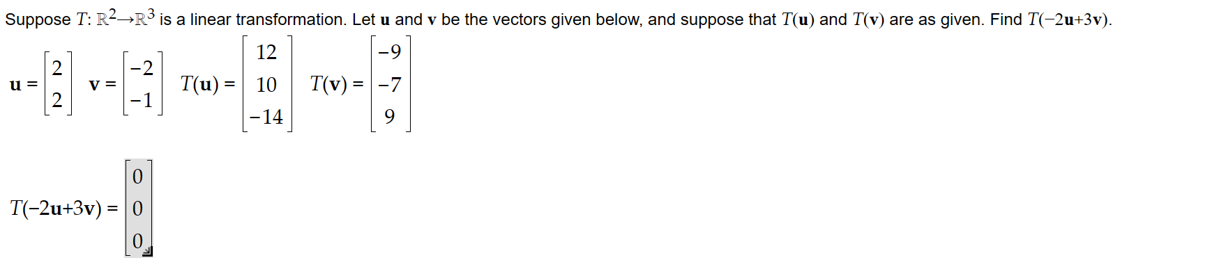 Solved Suppose T:R2→R3 is a linear transformation. Let u and | Chegg.com
