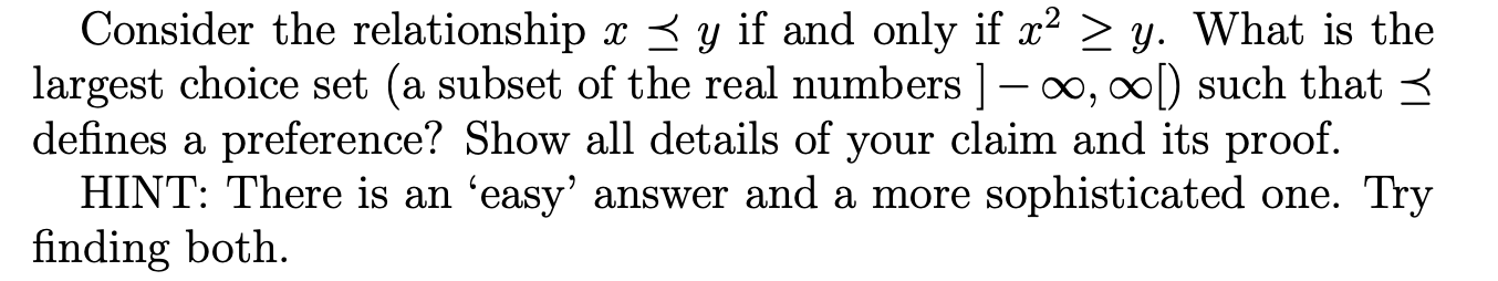 Solved Consider the relationship x≼y ﻿if and only if x2≥y. | Chegg.com