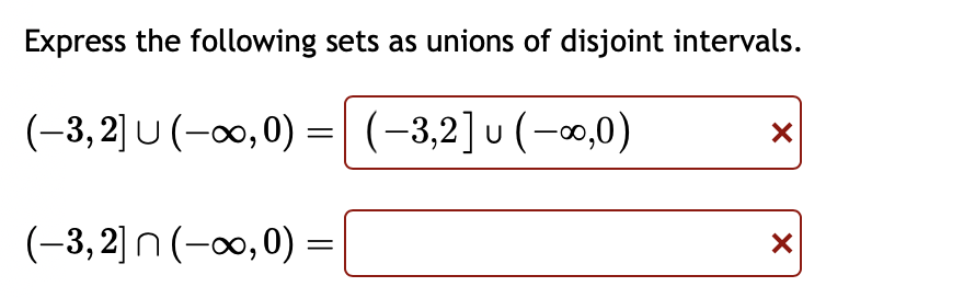 Solved Express the following sets as unions of disjoint | Chegg.com