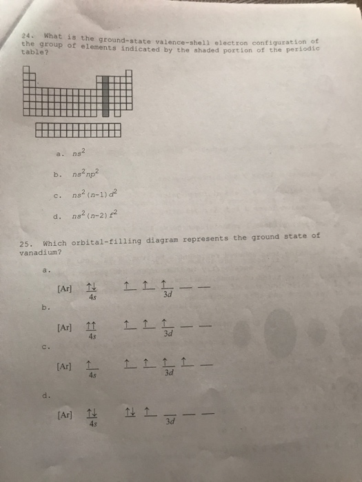 Solved 24. What is the ground-state valence-shell electron | Chegg.com