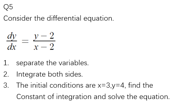 Solved Consider the differential equation. dxdy=x−2y−2 1. | Chegg.com