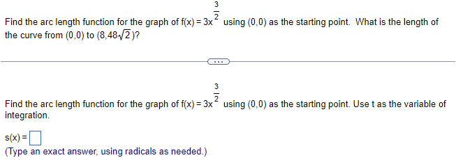 Solved Find the arc length function for the graph of | Chegg.com