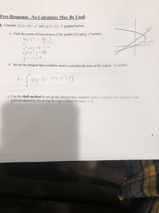 Solved Free Response. No Calculator May Be Used. Consider | Chegg.com