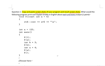 Solved Question 1: Copy and paste screen shots of your | Chegg.com