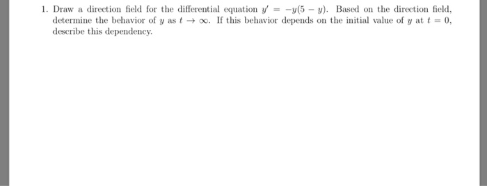Solved 1. Draw a direction field for the differential | Chegg.com