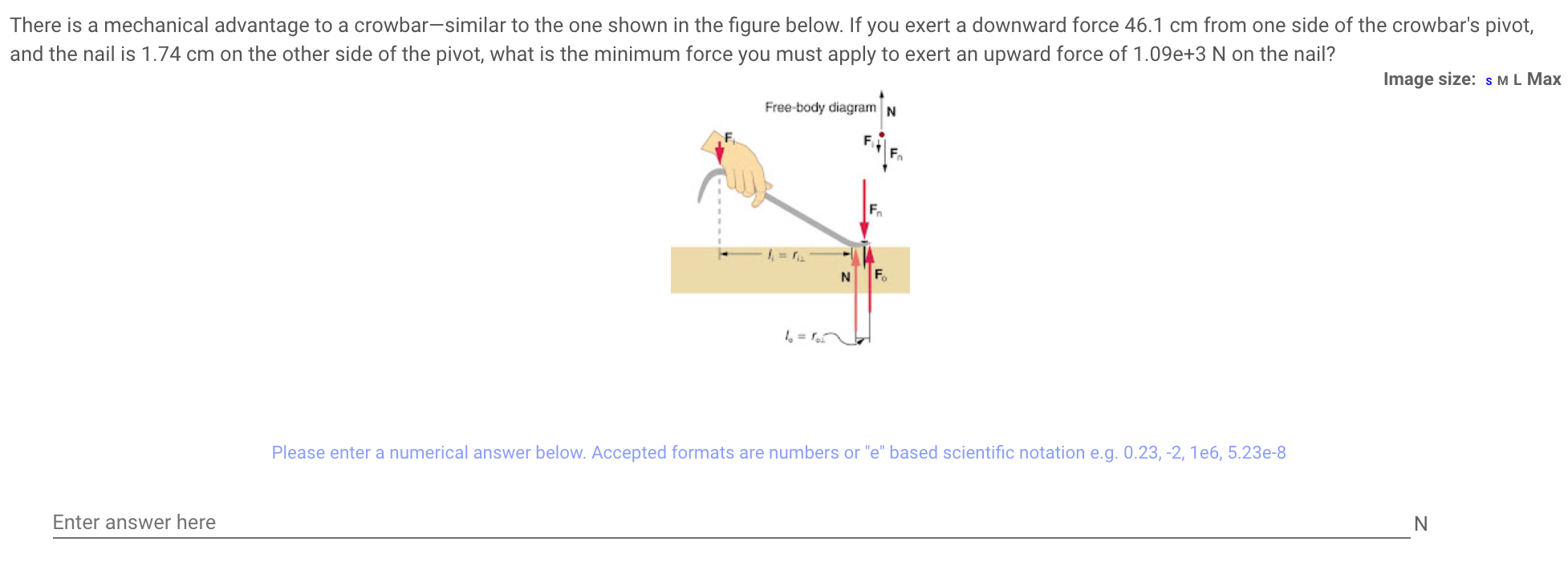 Solved There is a mechanical advantage to a crowbar—similar | Chegg.com