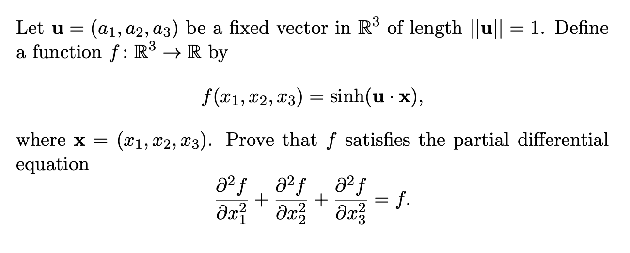 Solved Let u=(a1,a2,a3) be a fixed vector in R3 of length | Chegg.com