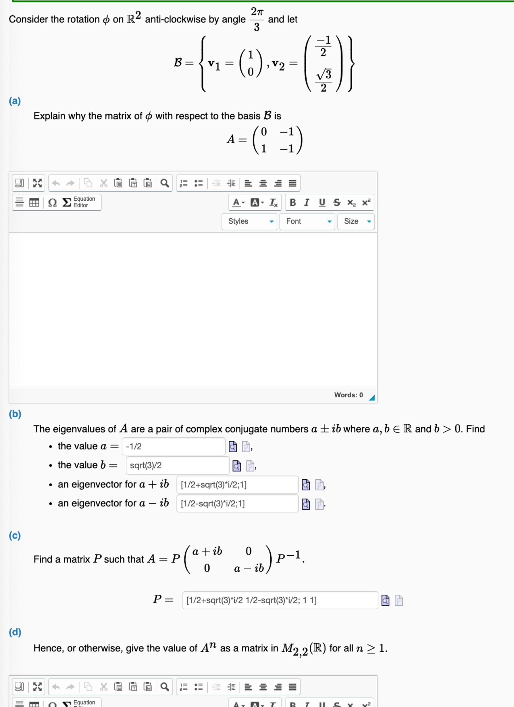 Solved Consider the rotation φ ﻿on R2 ﻿anti-clockwise by | Chegg.com