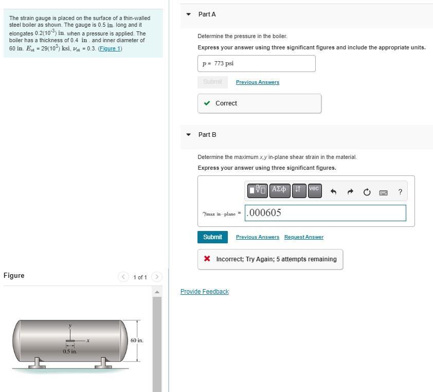 Solved The strain gauge is placed on the surface of a | Chegg.com