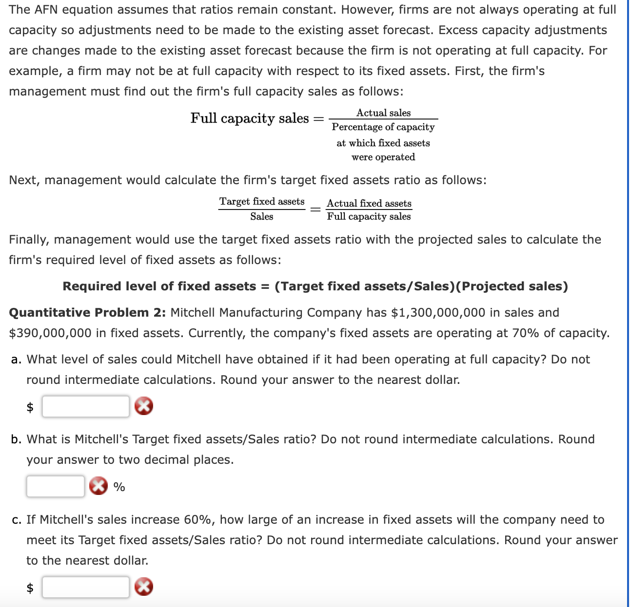 Solved The AFN equation assumes that ratios remain constant. | Chegg.com