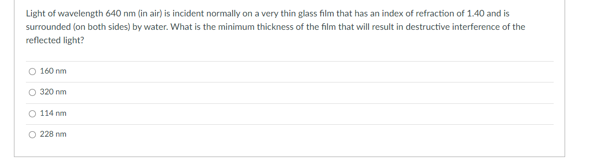 Solved Light of wavelength 640 nm (in air) is incident | Chegg.com