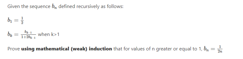 Solved Given the sequence by defined recursively as follows: | Chegg.com