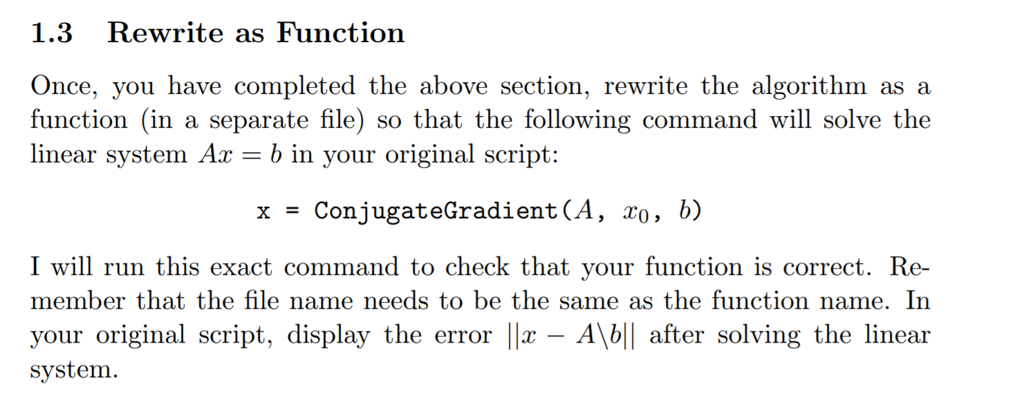 1 Iterative Methods Conjugate Gradient In Most
