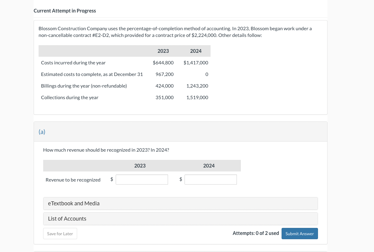 Solved Current Attempt in Progress Blossom Construction | Chegg.com