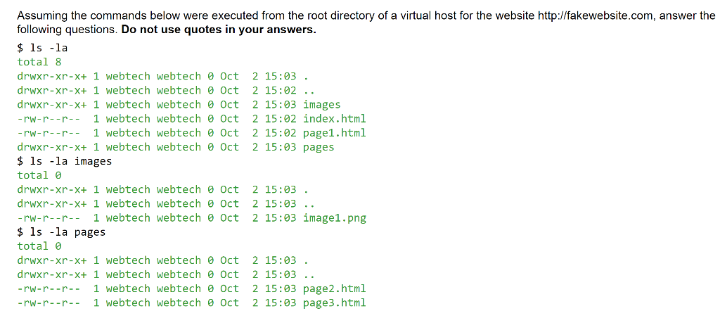 Solved Assuming the commands below were executed from the | Chegg.com