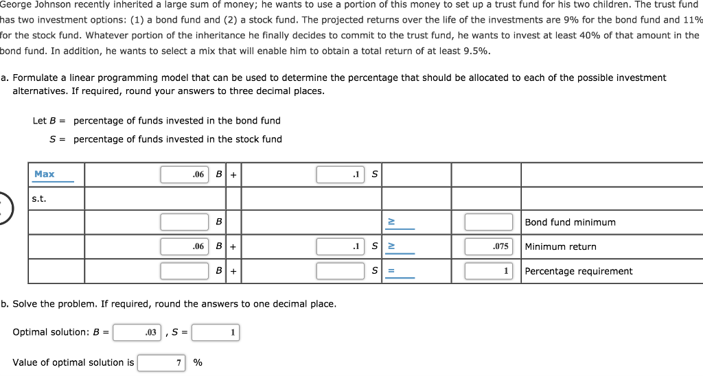Solved George Johnson recently inherited a large sum of | Chegg.com