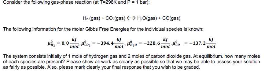 Solved Consider the following gas-phase reaction (at T=298K | Chegg.com