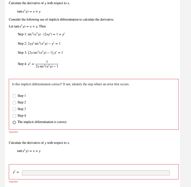 Solved Calculate the derivative of y with respect to x. | Chegg.com