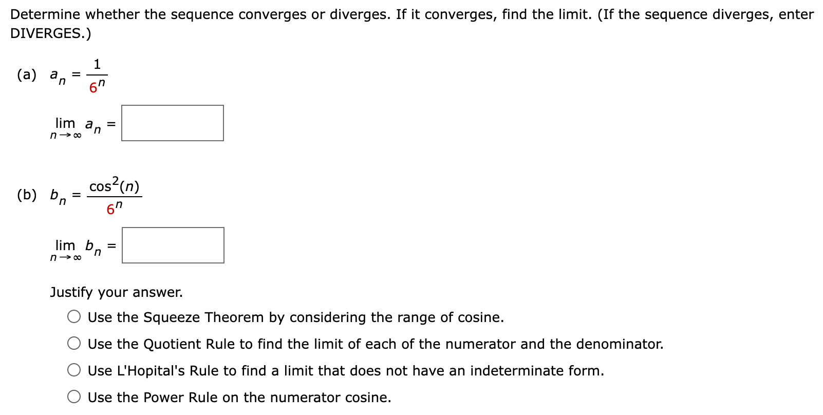 Solved Determine whether the sequence converges or diverges. | Chegg.com