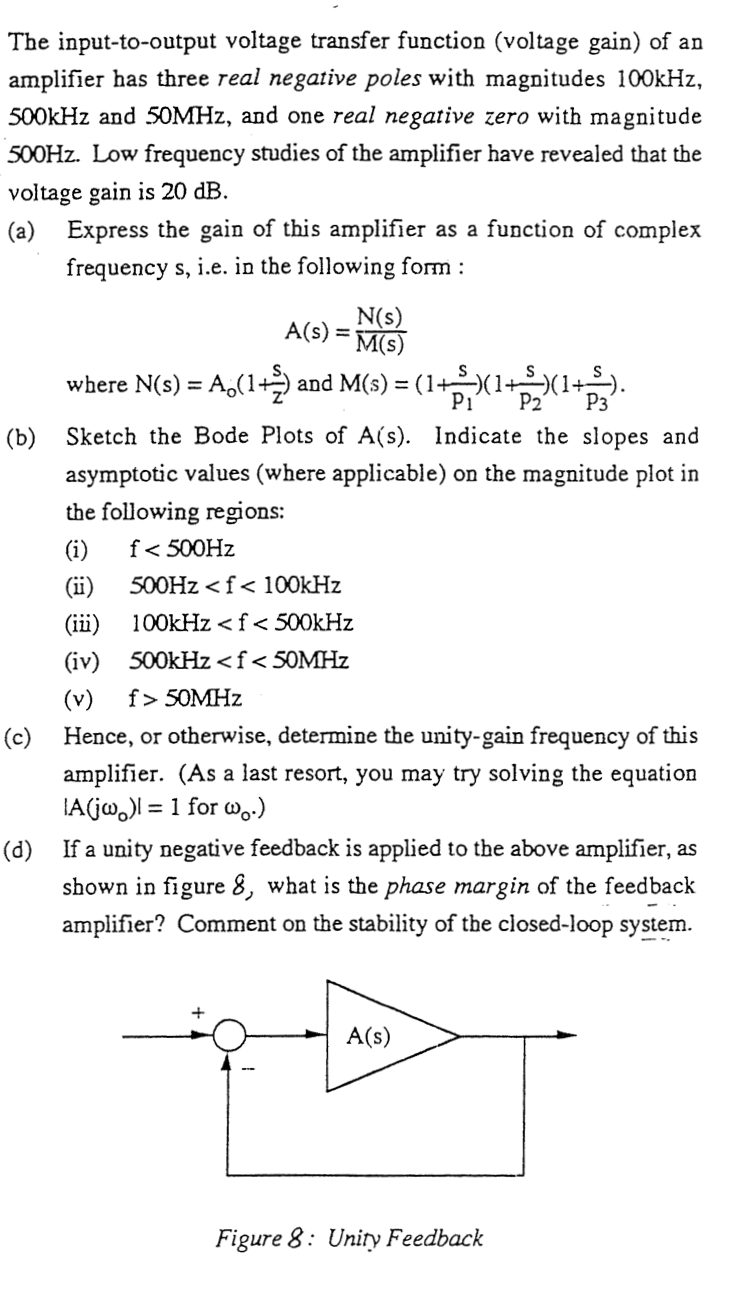Solved The input-to-output voltage transfer function | Chegg.com