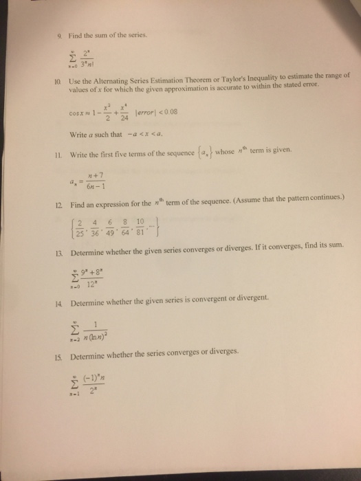 Solved 2 Find the sum of the series. Use the Alternating | Chegg.com