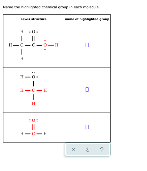 Solved Name the highlighted chemical group in each molecule. | Chegg.com