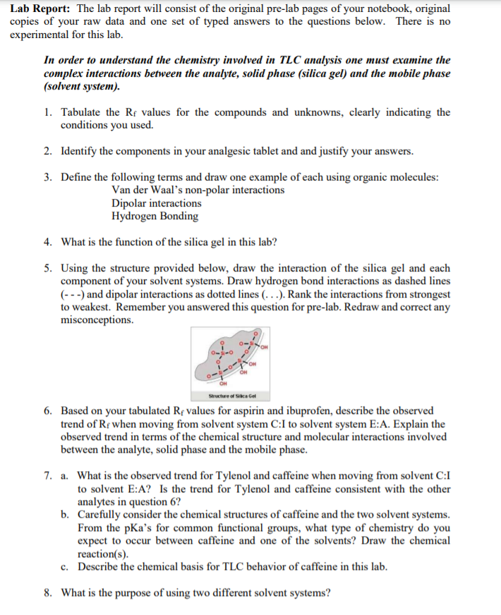 Thin Layer Chromatography of Analgesics BACKGROUND | Chegg.com