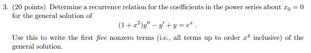 Solved 3 20 Points Determine A Recurrence Relation For