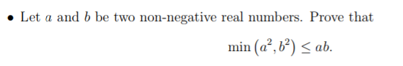 Solved » Let a and b be two non-negative real numbers. Prove | Chegg.com