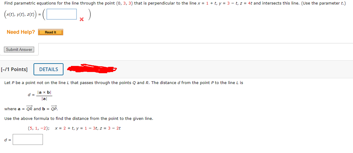 Solved Find parametric equations for the line through the | Chegg.com