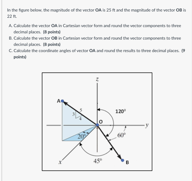 Solved In the figure below, the magnitude of the vector OA | Chegg.com