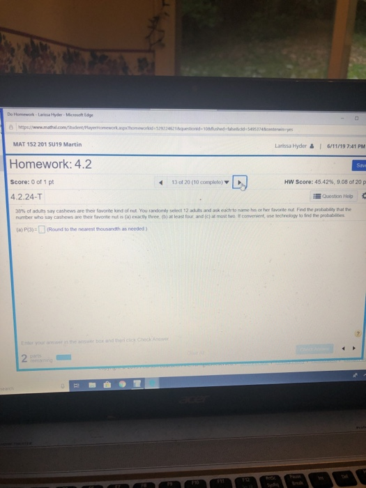 Solved Do Homework-Larissa Hyder Micosoft Edge | Chegg.com