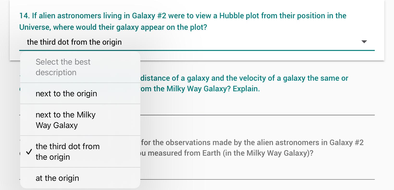 Solved 14. If alien astronomers living in Galaxy #2 were to | Chegg.com