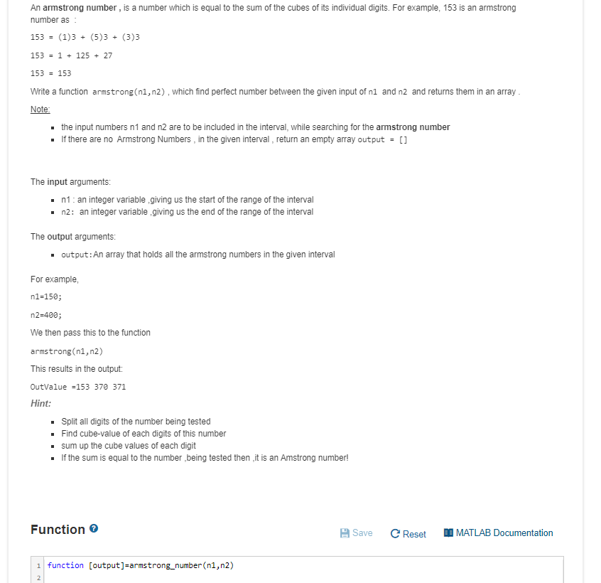 An armstrong number, is a number which is equal to | Chegg.com