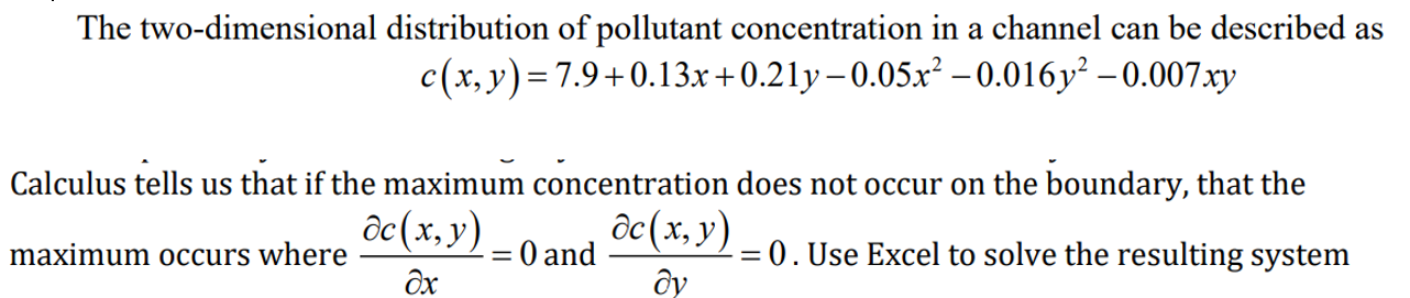 a The two-dimensional distribution of pollutant | Chegg.com