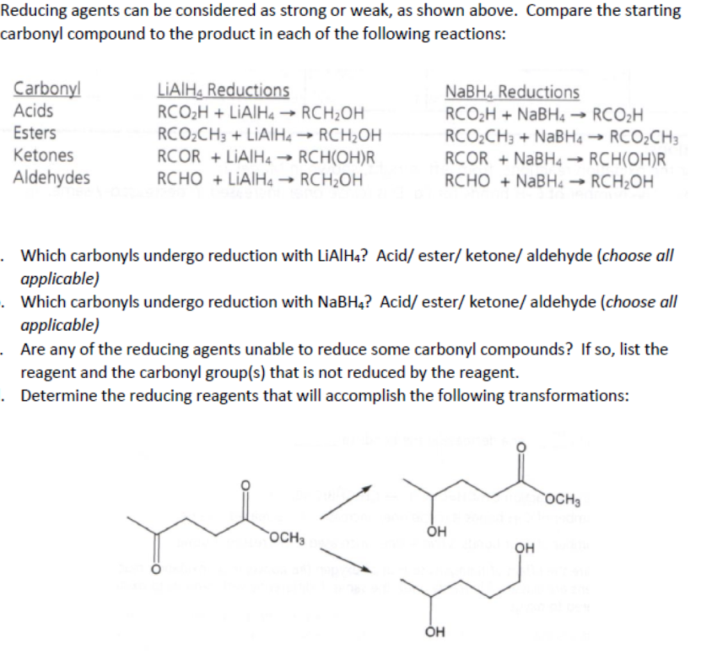 Solved Reducing agents can be considered as strong or weak, | Chegg.com