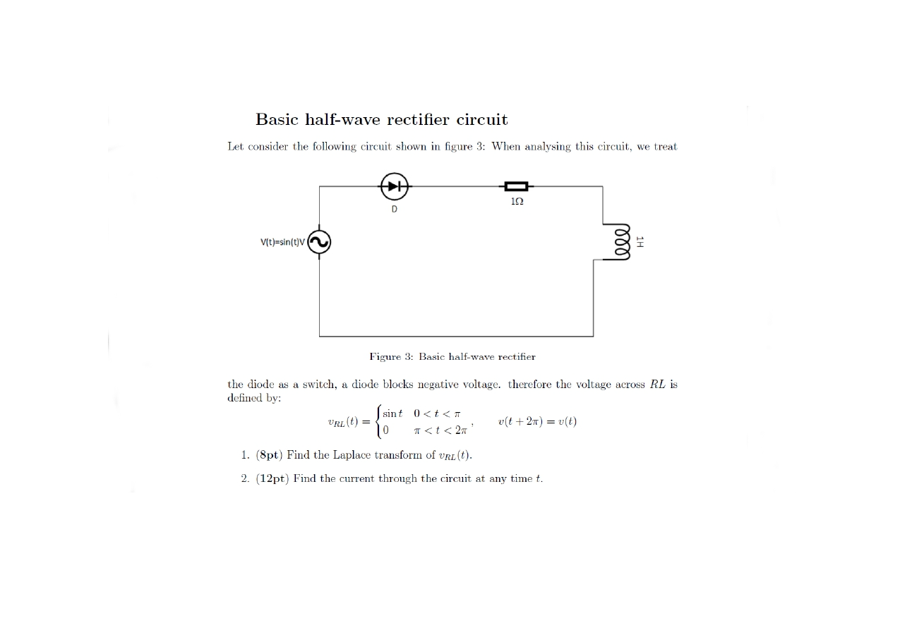 Solved Basic half-wave rectifier circuit Let consider the | Chegg.com