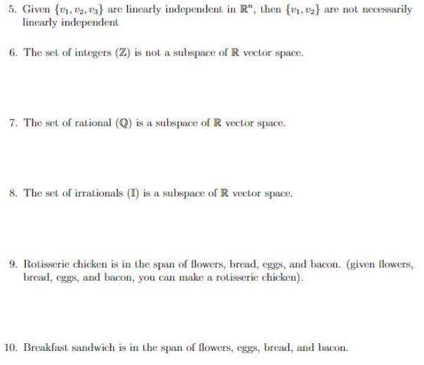 Solved 5. Given {v1,v2,v3} are linearly independent, in Rn, | Chegg.com